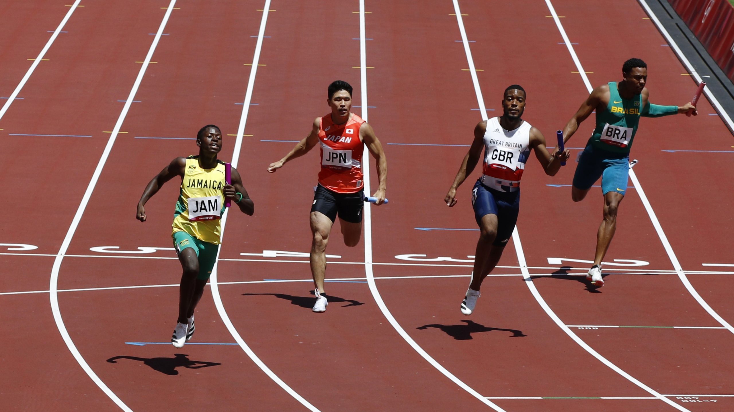 Athletics Men s 4 X 100m Relay Round 1 JAPAN Forward
